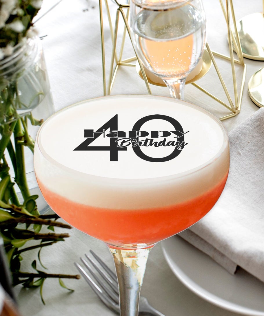 4 cm Circle Personalised Edible Logos or Photos Drink Toppers, Set of ...